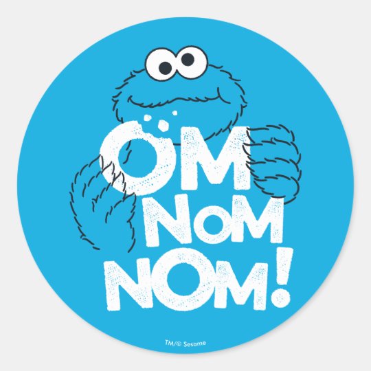 Cookie Monster Om Nom Nom Classic Round Sticker