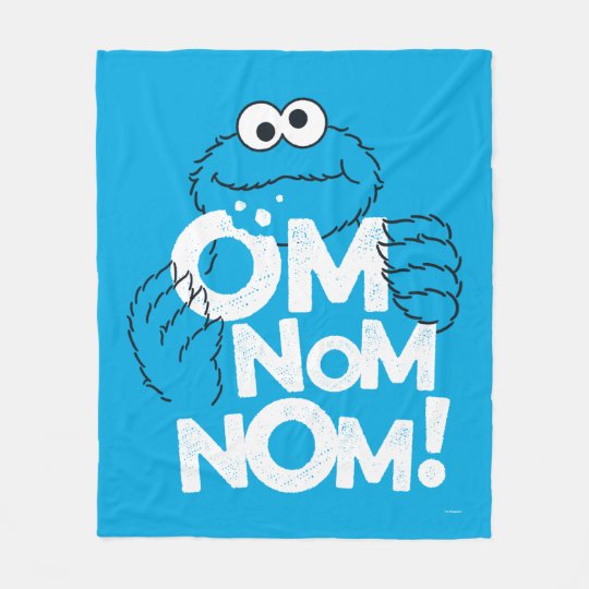 Cookie Monster Om Nom Nom Fleece Blanket
