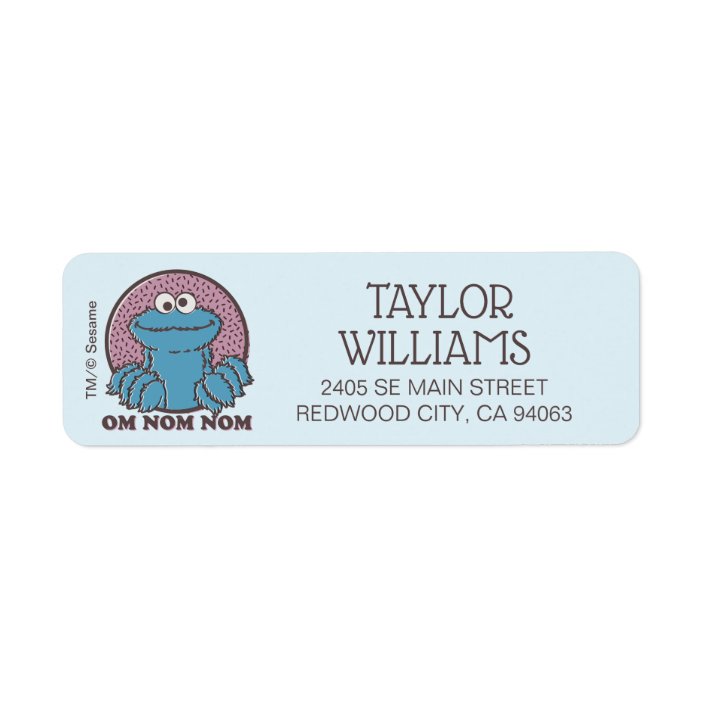 Cookie Monster | Om Nom Nom Label | Zazzle.com