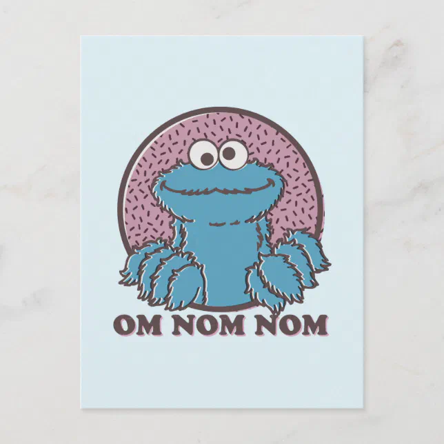 Cookie Monster | Om Nom Nom Postcard | Zazzle