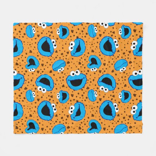 Cookie Monster on Cookie Pattern Fleece Blanket | Zazzle