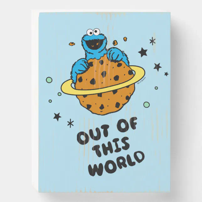 Cookie Monster | Out of This World Wooden Box Sign | Zazzle