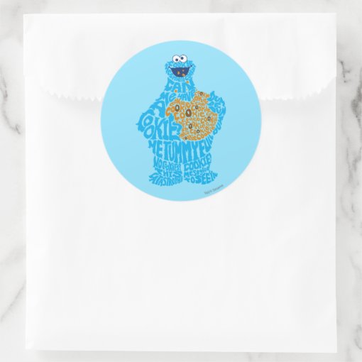 Cookie Monster Pattern Fill Classic Round Sticker | Zazzle