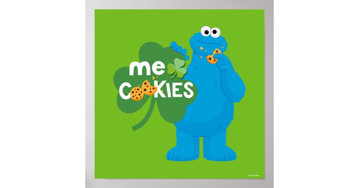 Cookie Monster | Shamrock Love Poster | Zazzle