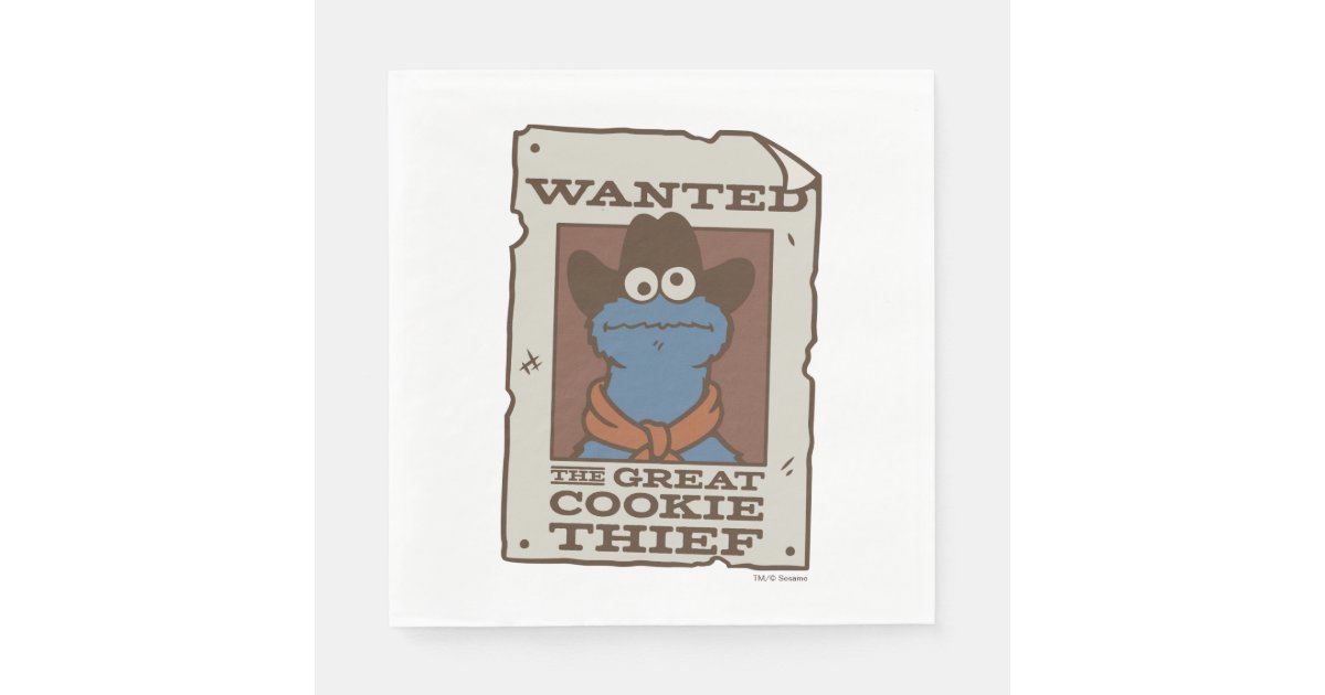 Cookie Monster | Wanted Poster Napkins | Zazzle