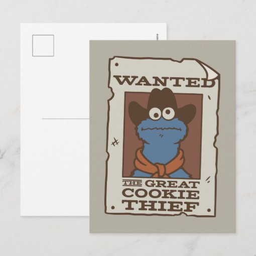Cookie Monster | Wanted Poster Postcard | Zazzle