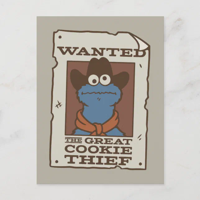 Cookie Monster | Wanted Poster Postcard | Zazzle
