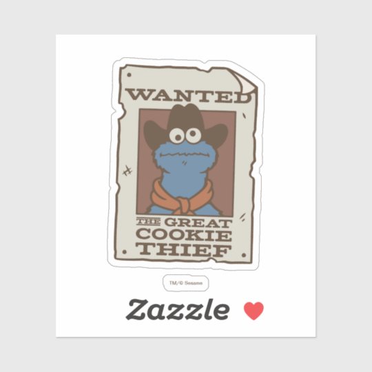 Cookie Monster | Wanted Poster Sticker | Zazzle.com