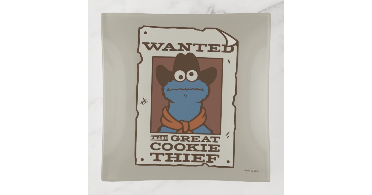 Cookie Monster | Wanted Poster Trinket Tray | Zazzle
