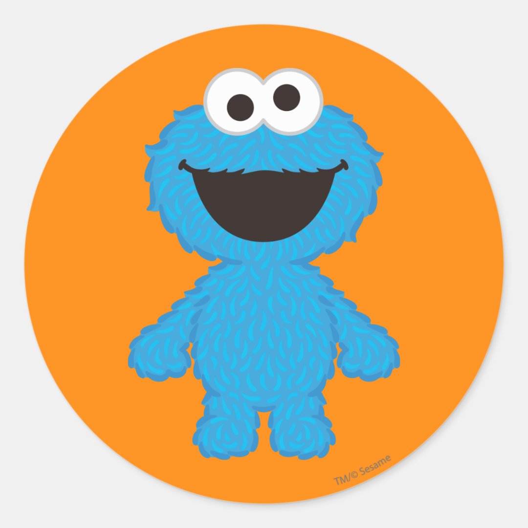Cookie Monster Wool Style Classic Round Sticker | Zazzle
