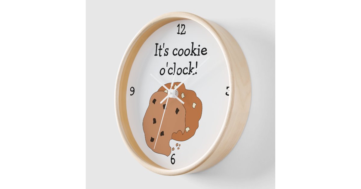 Cookie O'Clock fun food graphic Wall Clock | Zazzle