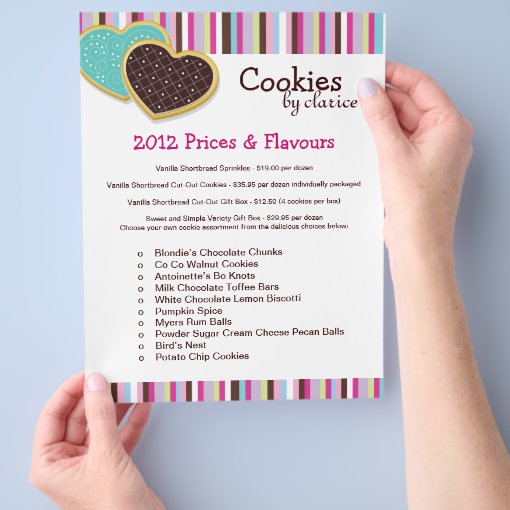 Cookie Price List Flyer | Zazzle