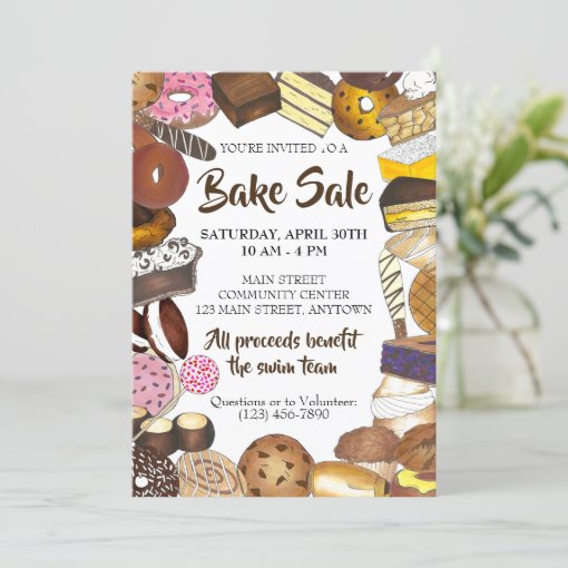 Cookie Swap Bake Sale Baked Goods Party Invitation | Zazzle