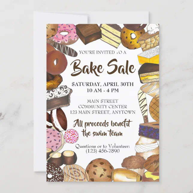 Cookie Swap Bake Sale Baked Goods Party Invitation | Zazzle