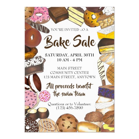 Cookie Swap Bake Sale Baked Goods Party Invitation | Zazzle.com