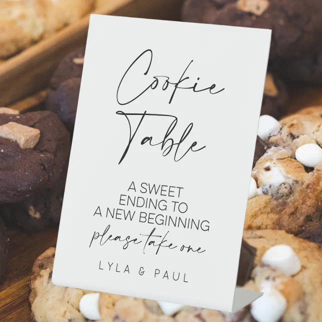 Cookie Table Wedding Pedestal Sign | Zazzle