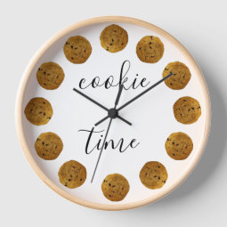 Cookie Time Chocolate Chip Cookie Kitchen Clock | Zazzle