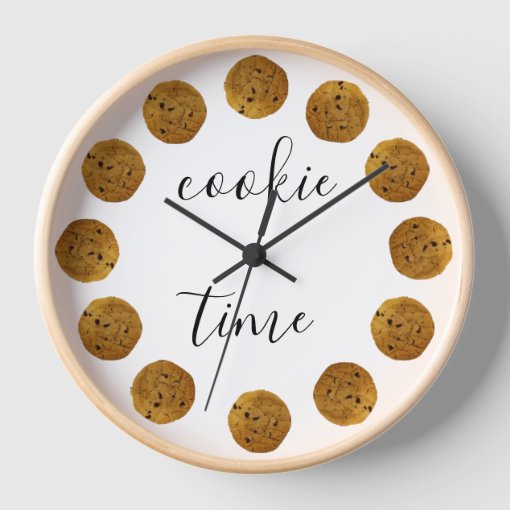 Cookie Time Chocolate Chip Cookie Kitchen Clock | Zazzle