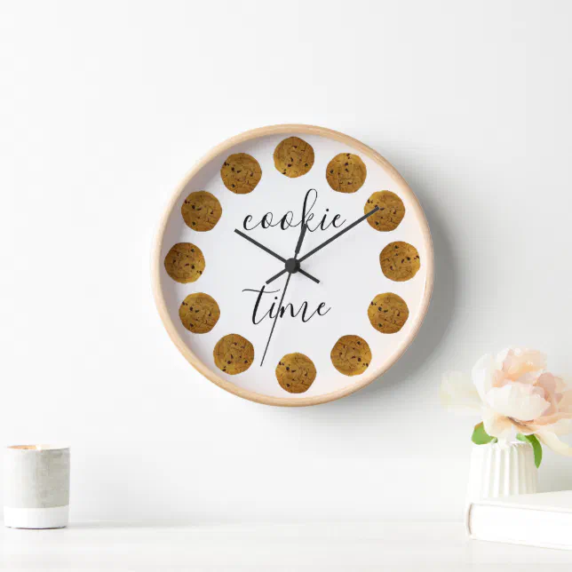 Cookie Time Chocolate Chip Cookie Kitchen Clock | Zazzle
