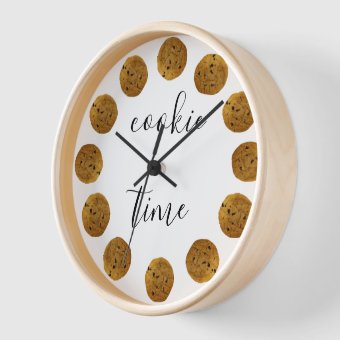Cookie Time Chocolate Chip Cookie Kitchen Clock | Zazzle