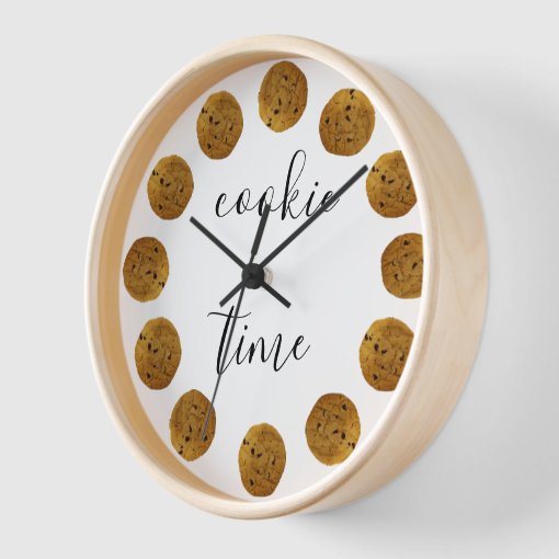 Cookie Time Chocolate Chip Cookie Kitchen Clock | Zazzle