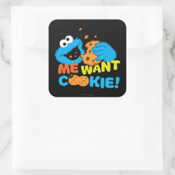 Cookie Wants Cookie Square Sticker | Zazzle