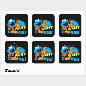 Cookie Wants Cookie Square Sticker | Zazzle