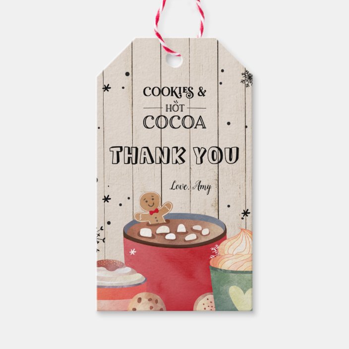 Cookies and Cocoa Holiday Christmas Hot Chocolate Gift Tags | Zazzle.com