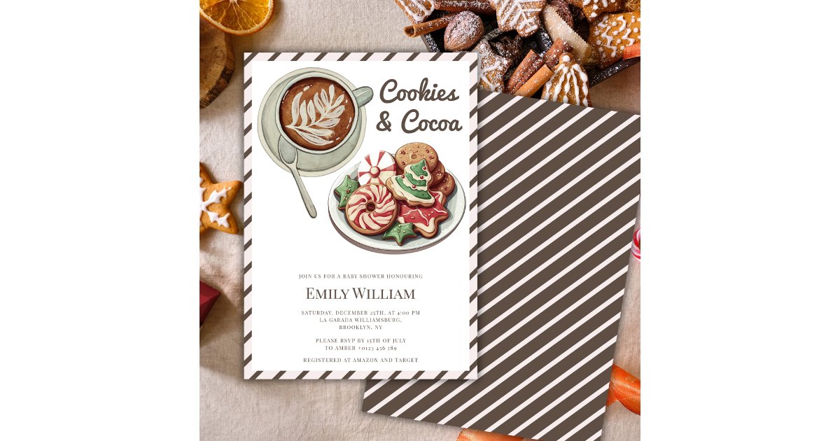 Cookies and Cocoa Warm Cozy Baby Shower Invitation | Zazzle