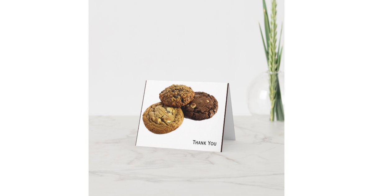 Cookies and Other Delicious Desserts on White Thank You Card | Zazzle.com
