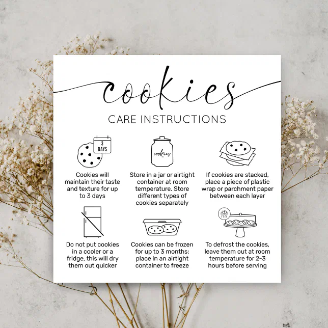 Cookies Care Card Elegant Script Minimal Thank You | Zazzle