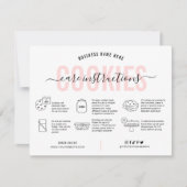 Cookies Care Card Pink Aesthetic Modern Script | Zazzle