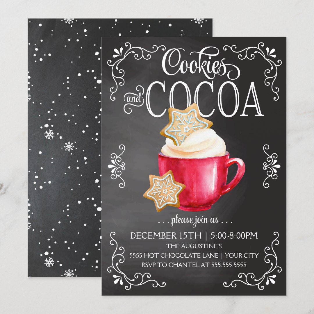 Cookies & Cocoa - Hot Chocolate Invitation | Zazzle