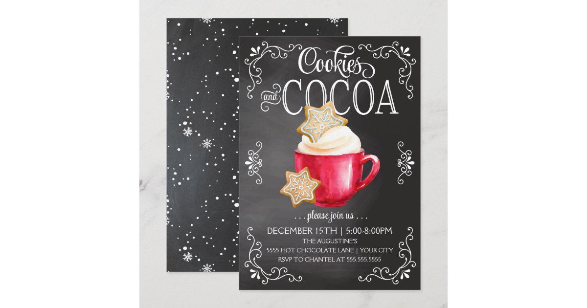 Cookies & Cocoa - Hot Chocolate Invitation | Zazzle