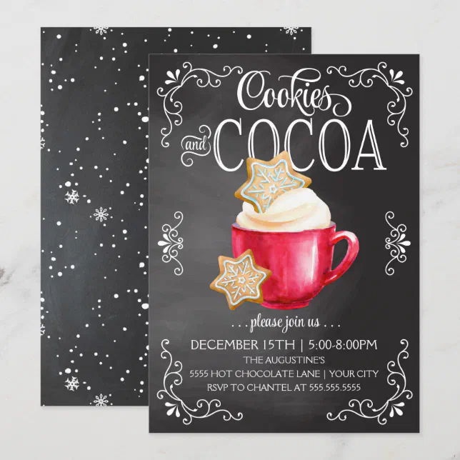 Cookies & Cocoa - Hot Chocolate Invitation | Zazzle