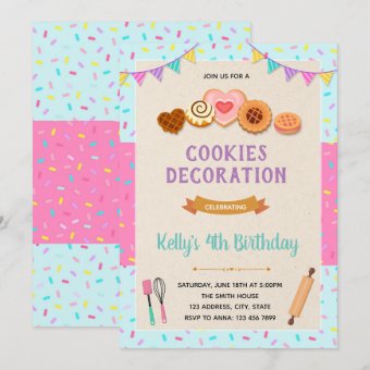 Cookies decorating party invitation | Zazzle