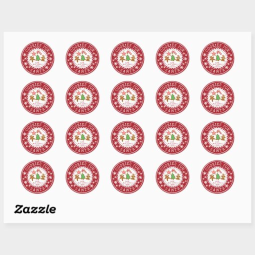 Cookies For Santa Classic Round Sticker | Zazzle