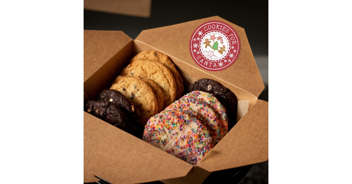 Cookies For Santa Classic Round Sticker | Zazzle