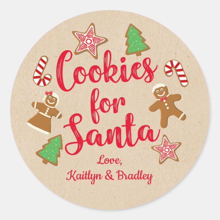 Cookies For Santa Classic Round Sticker | Zazzle.com