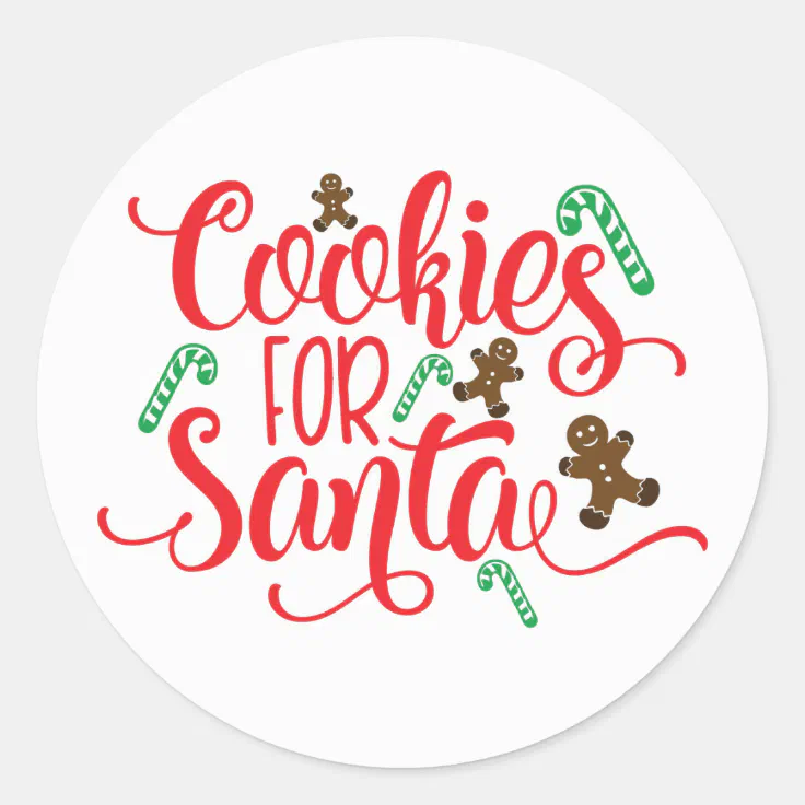 Cookies for Santa Classic Round Sticker | Zazzle