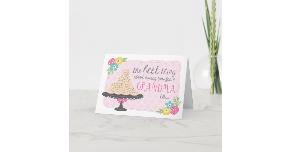 Cookies & Hugs Mother's Day Card for Grandma | Zazzle