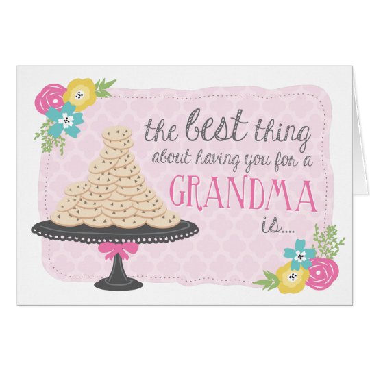Cookies & Hugs Mother's Day Card for Grandma | Zazzle.com