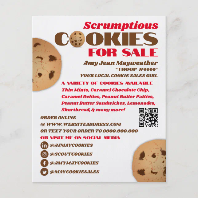 Cookies Logo, Cookie Sales Fundraising Flyer | Zazzle