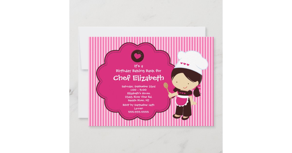 Cooking Baking Birthday Party Invitation | Zazzle