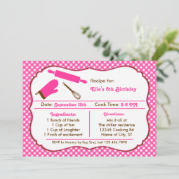 Cooking Birthday Party Invitation | Zazzle