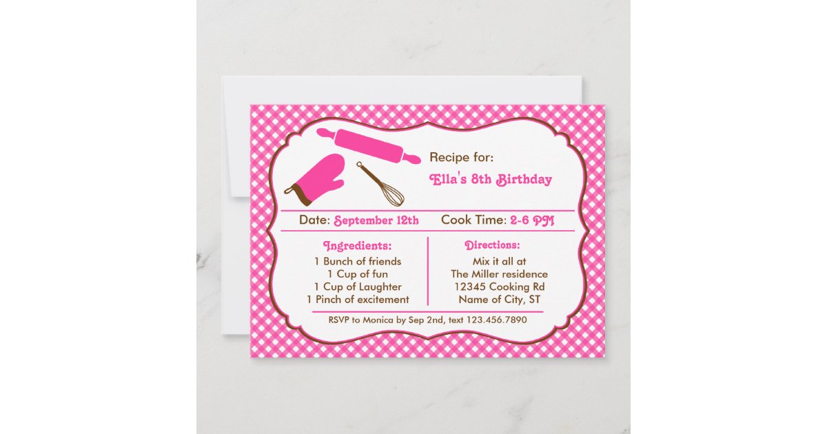 Cooking Birthday Party Invitation | Zazzle