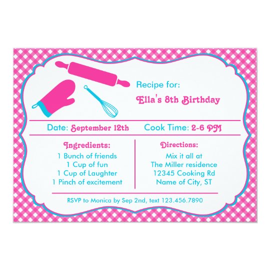 Cooking Birthday Party Invitation | Zazzle.com