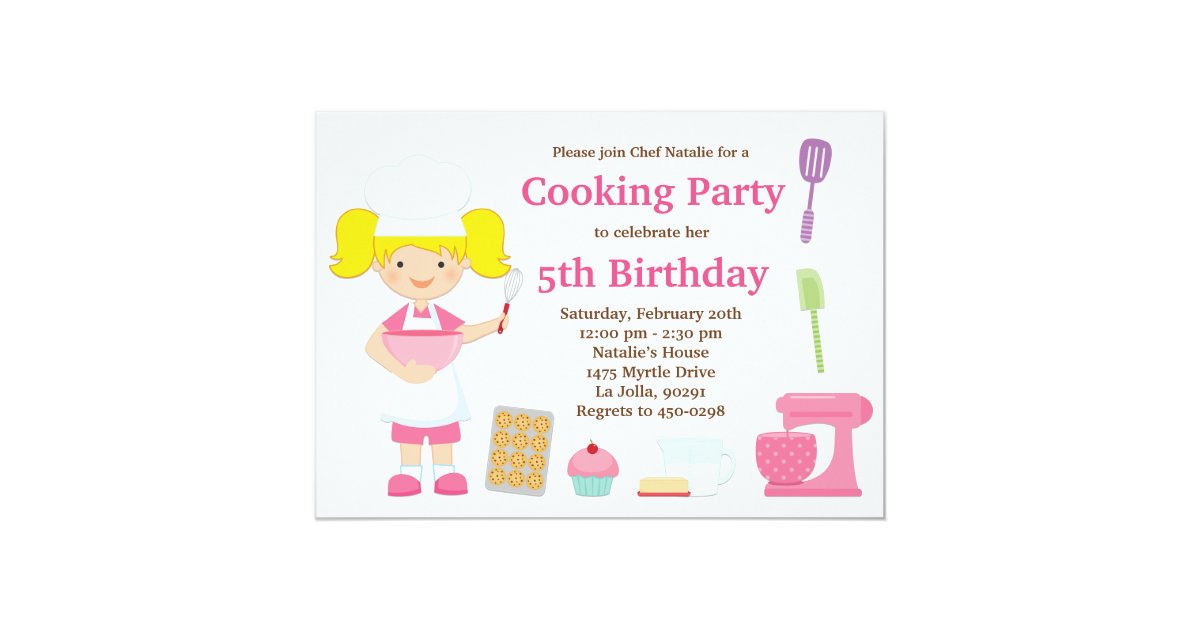 Cooking Birthday Party Invitation | Zazzle.com