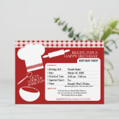 Cooking Birthday Party Recipe Invitation | Zazzle