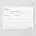 Cooking birthday Recipe card baking party Kitchen | Zazzle
